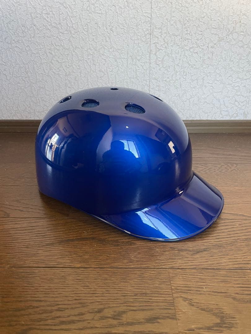 ミズノ限定軟式用　キャッチャー用ヘルメットツバ付き　ロイヤルブルーメタリック　L