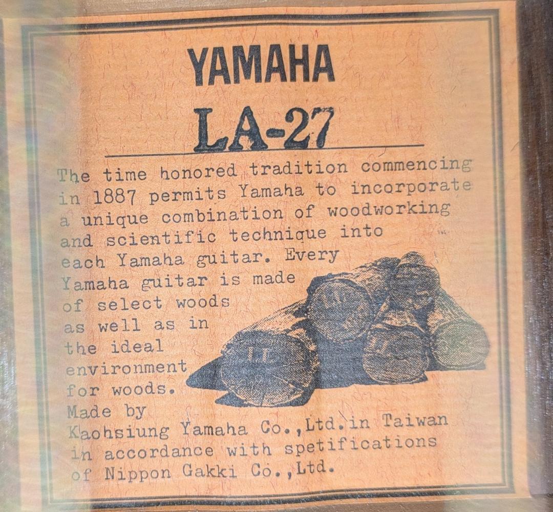 YAMAHA LA-27　全単板