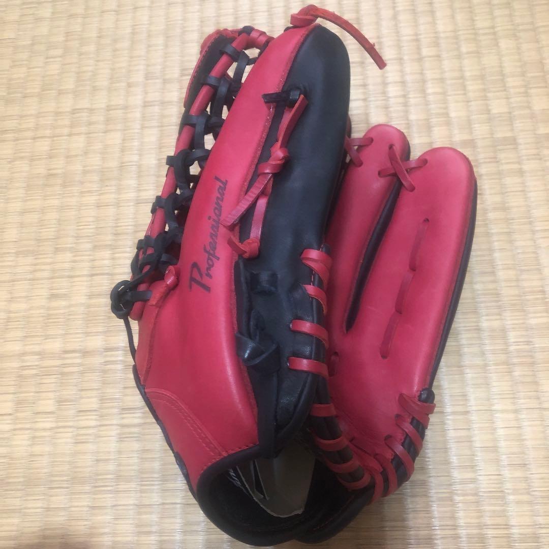 Mizuno Professional 5本指グローブ 赤黒