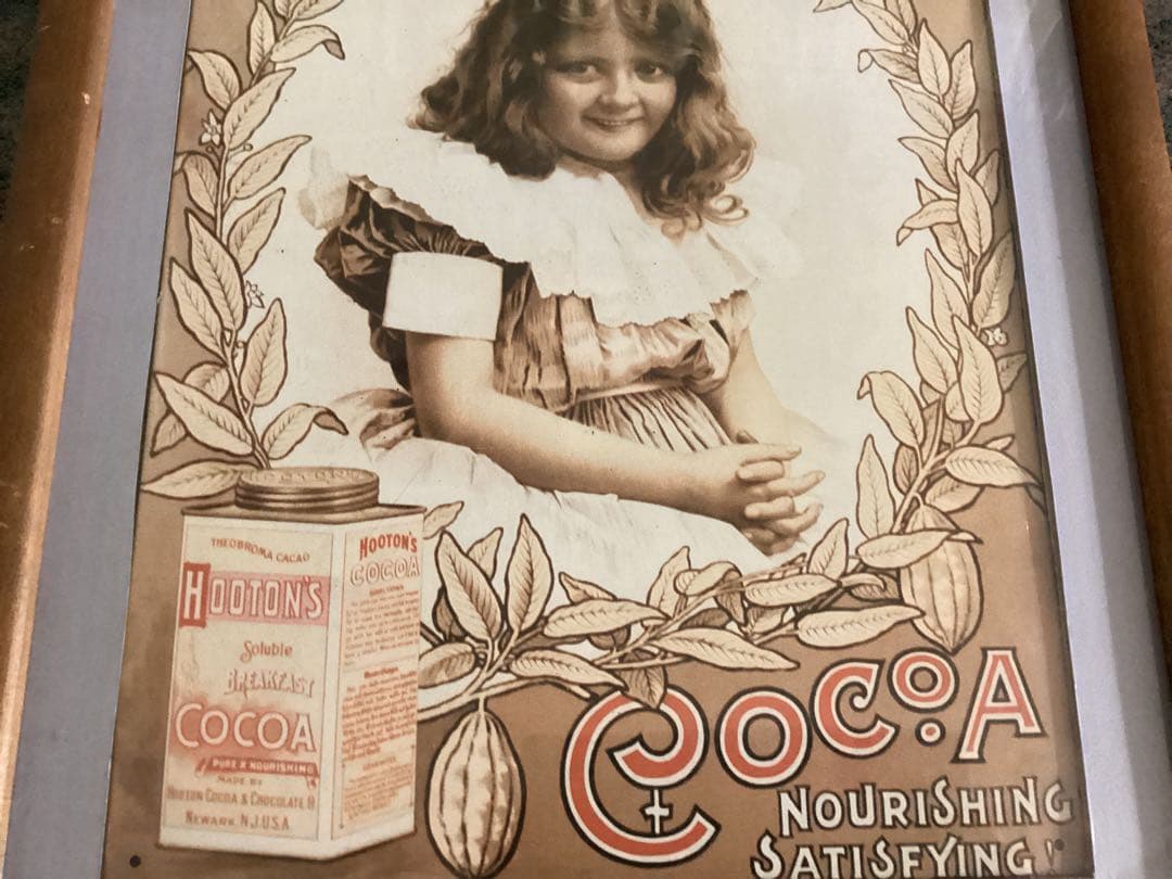 ビンテージブリキ看板　Hooton's Cocoa アメリカ製　1993年