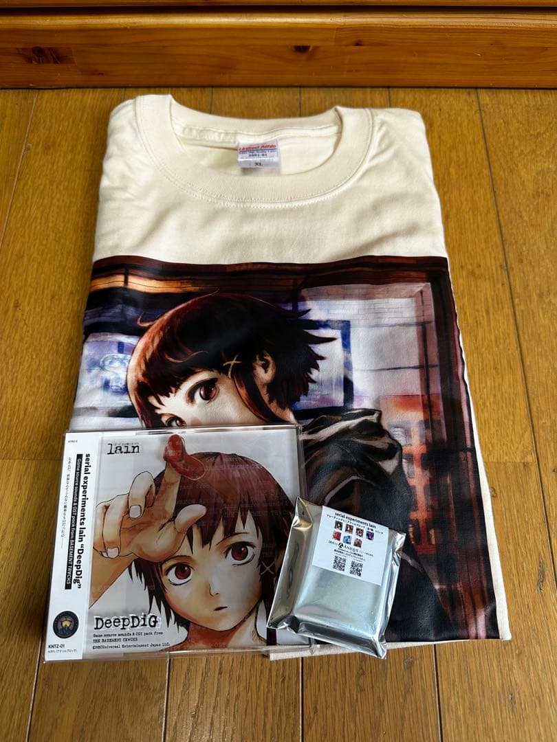 lain Tシャツ　CD風アクリルブロック　トレーディングミニアクリルブロック