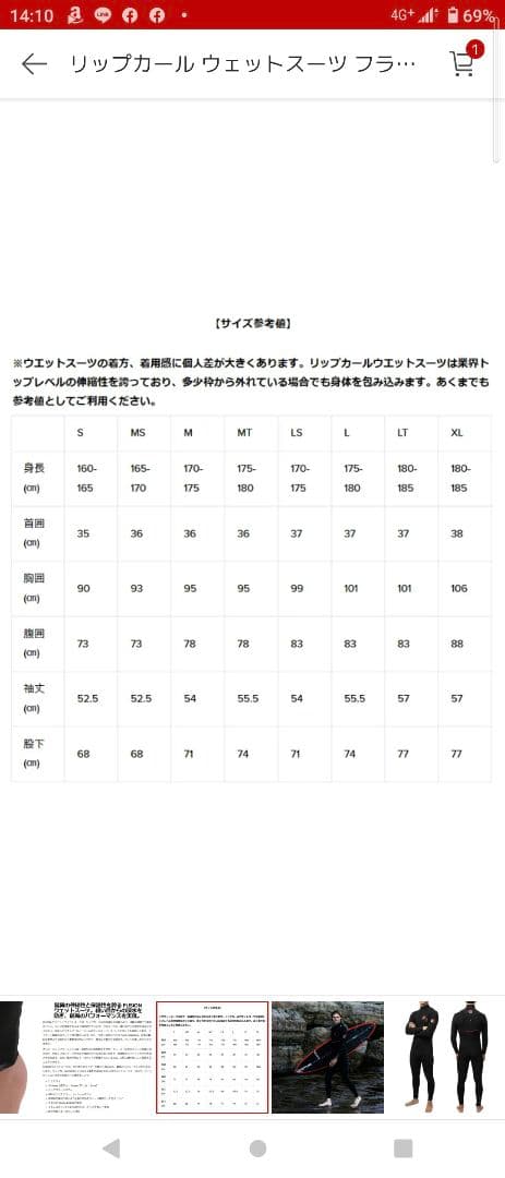 Rip Curl Heatseeker M ブラック　セミドライウェットスーツ