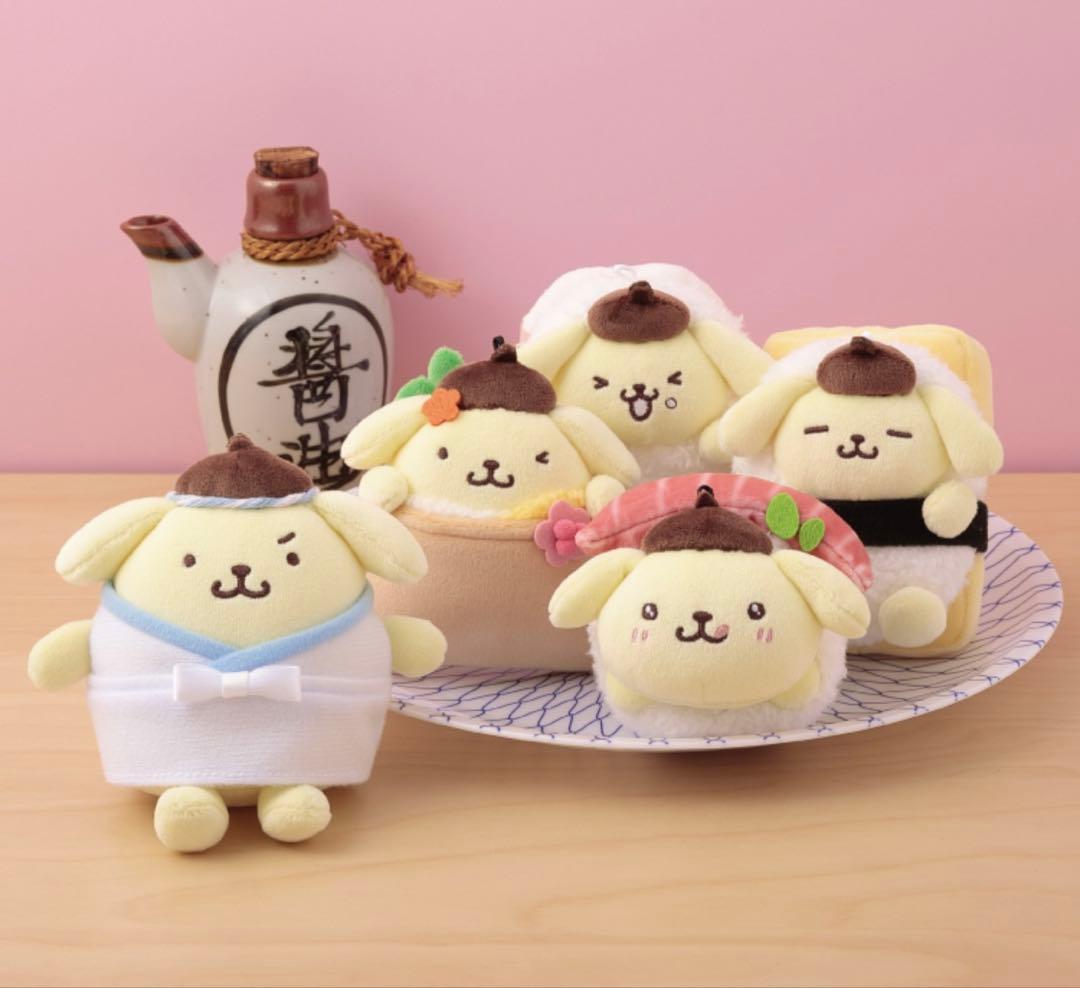 サンリオ　ポムポムプリン ポムポムおすしマスコット　すし職人　コンプリート
