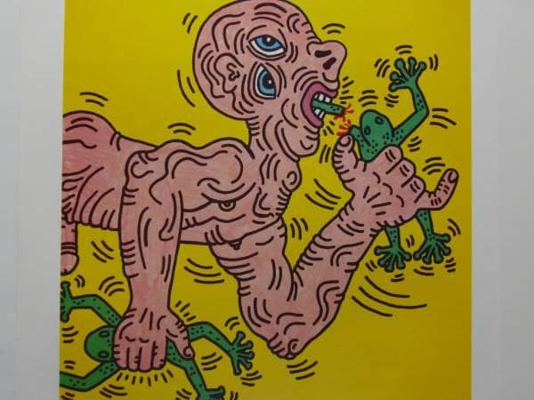Keith Haring、No.73、希少画集画、新品額装付、状態良好