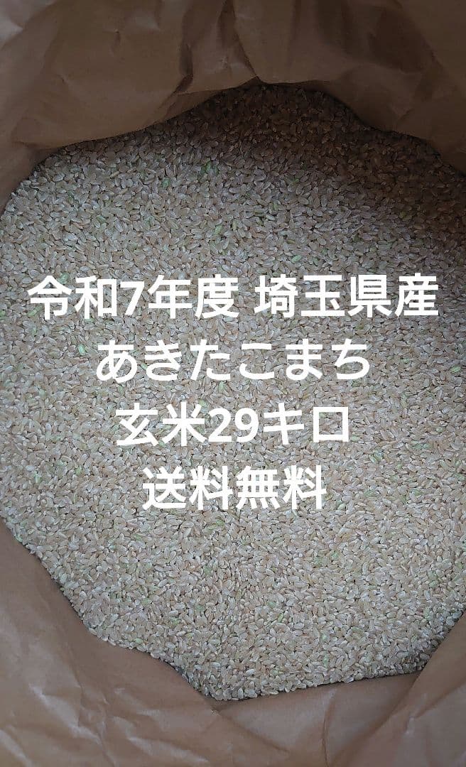 令和7年度 埼玉県産⭐あきたこまち⭐玄米29キロ 送料無料