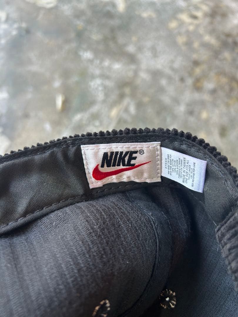 90s デッドストック　Nike コーデュロイキャップ 黒