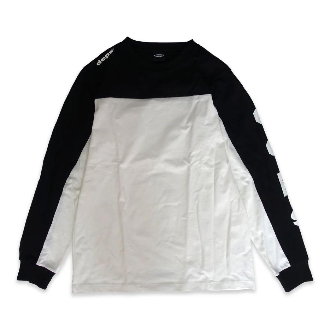 deps デプス L/S TEE WHITE×BLACK