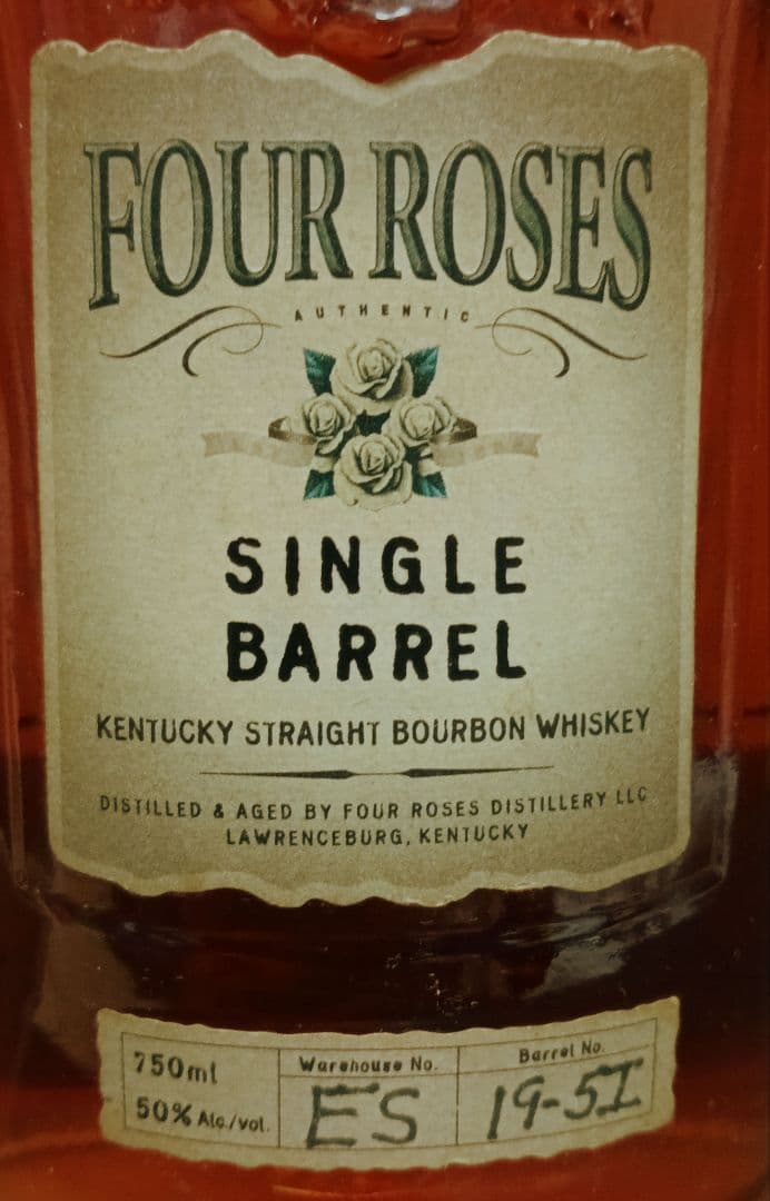 FOUR ROSES シングルバレル リボン付き薔薇マークボトル