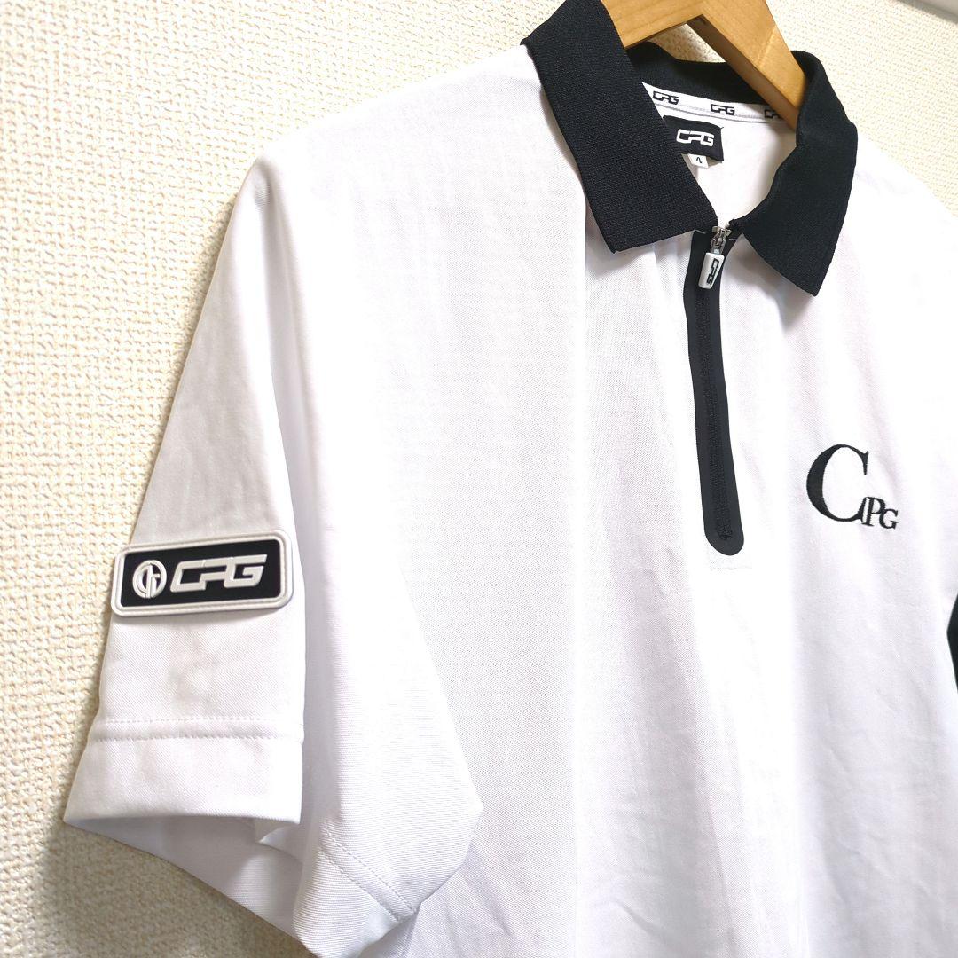 CPG GOLF ハーフジップシャツ ポロシャツ 白 黒 4 XL