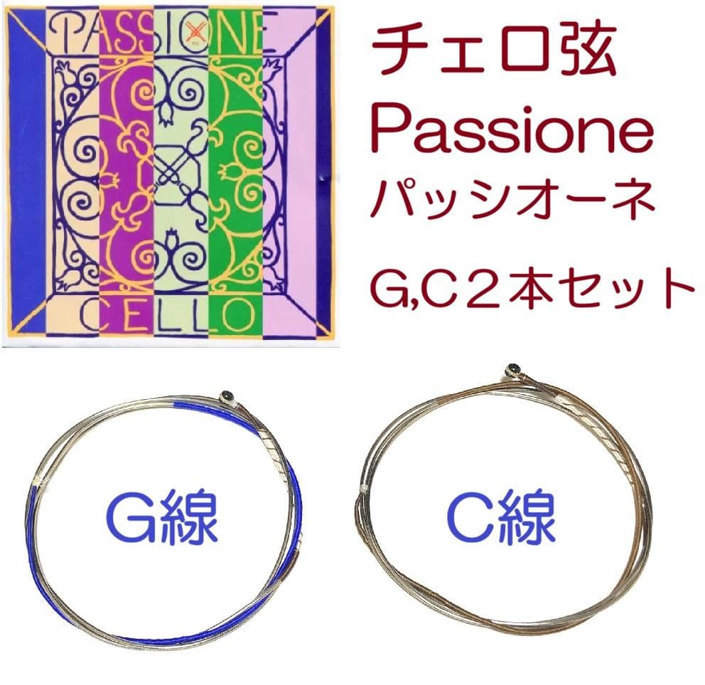 チェロ弦■PASSIONE■パッシオーネ■G,C線２本セット■ガット弦■