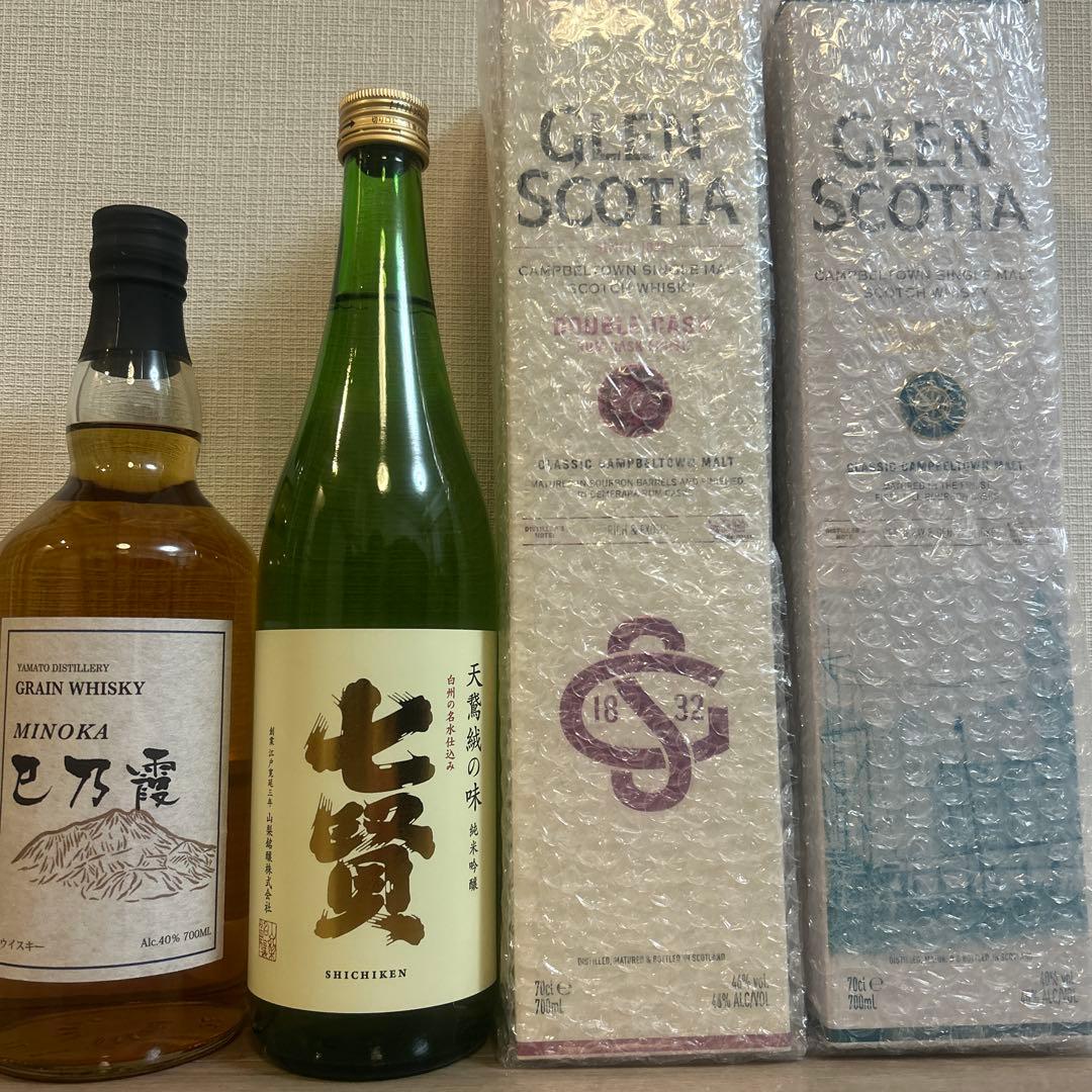 GLEN SCOTIA を含むウィスキー3本　日本酒1本の合計4本セット