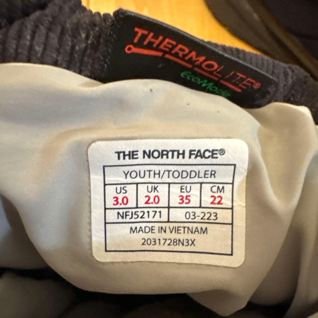 THE NORTH FACE 子ども用 コーデュロイ　ブラックブーツ　22センチ