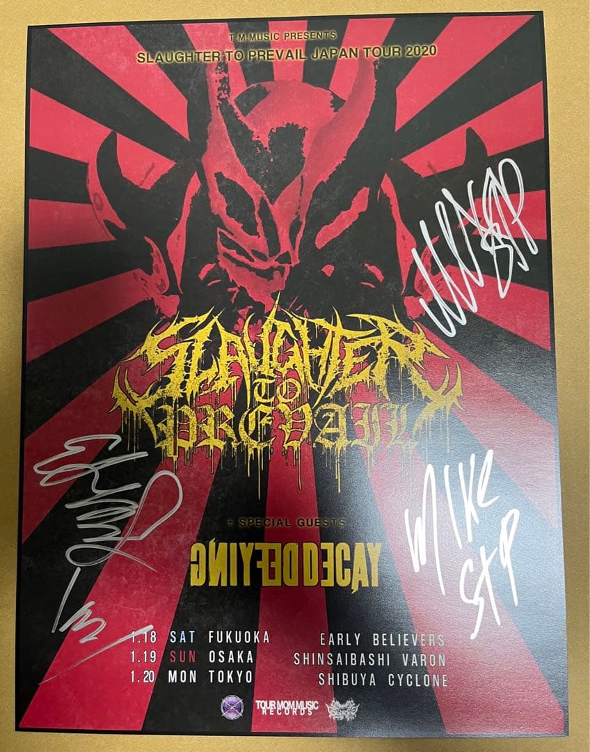Slaughter to Prevail サイン入りポスター　デスコア　1点のみ