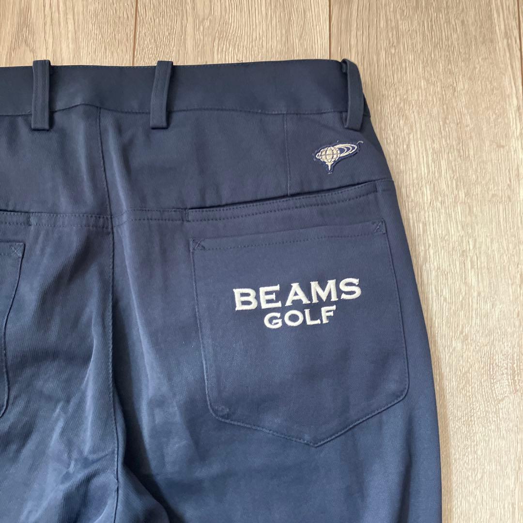 【美品】BEAMS GOLF ネイビー パンツ　ビームスゴルフ　ロゴ　ストレッチ