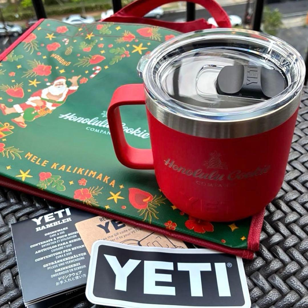 【ハワイ限定】YETI ホノルルクッキーコラボ クリスマス　ショッパー付　赤