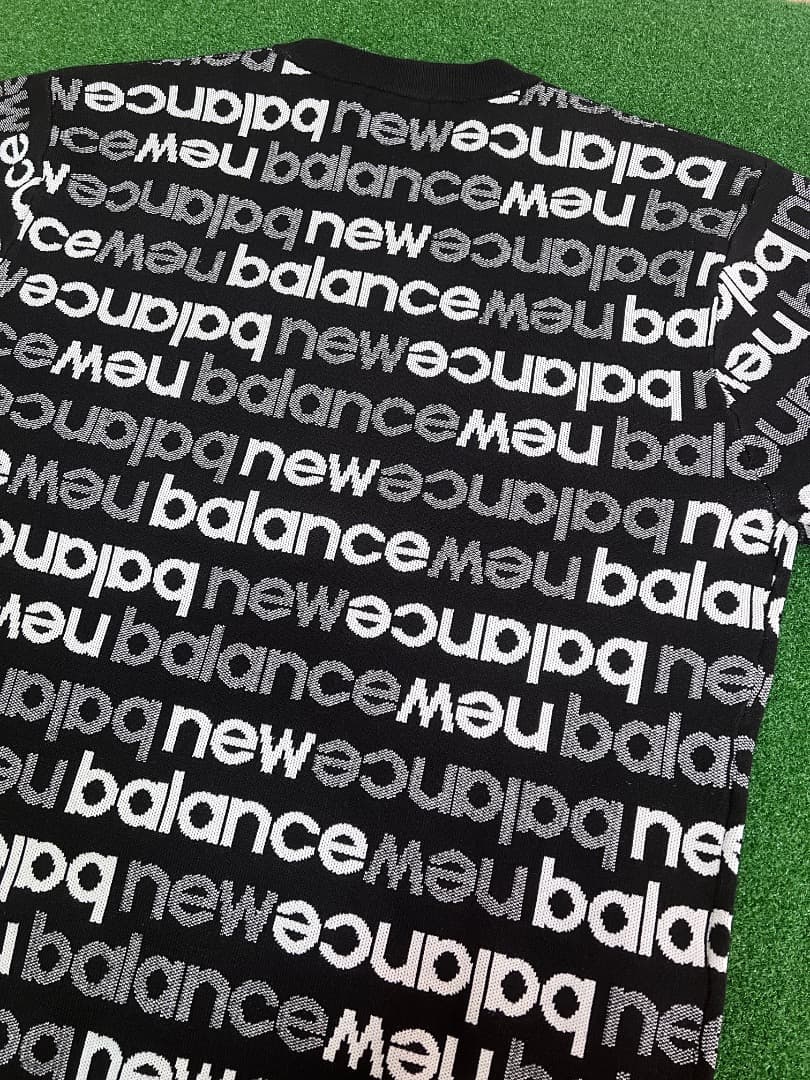 New Balance　アップサイドダウンロゴボーダー　 吸湿発熱 ニット【L】