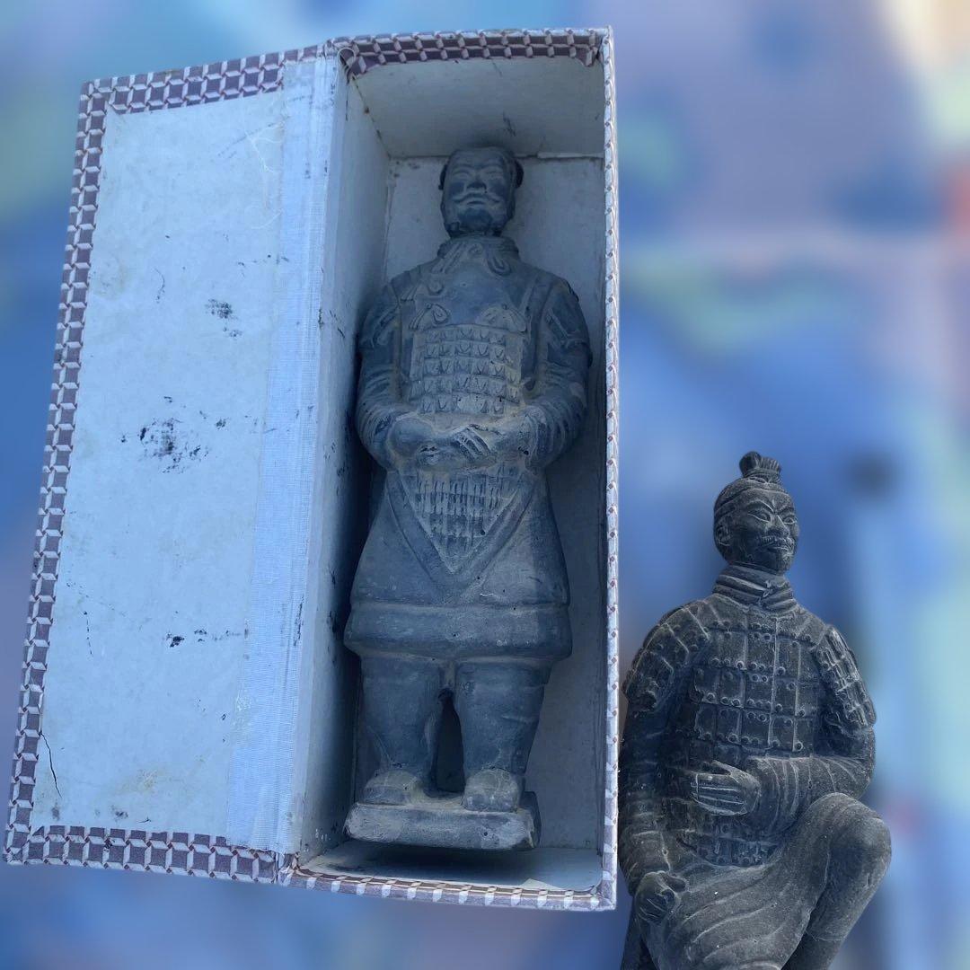 中国古代兵士像 置物 2体セット