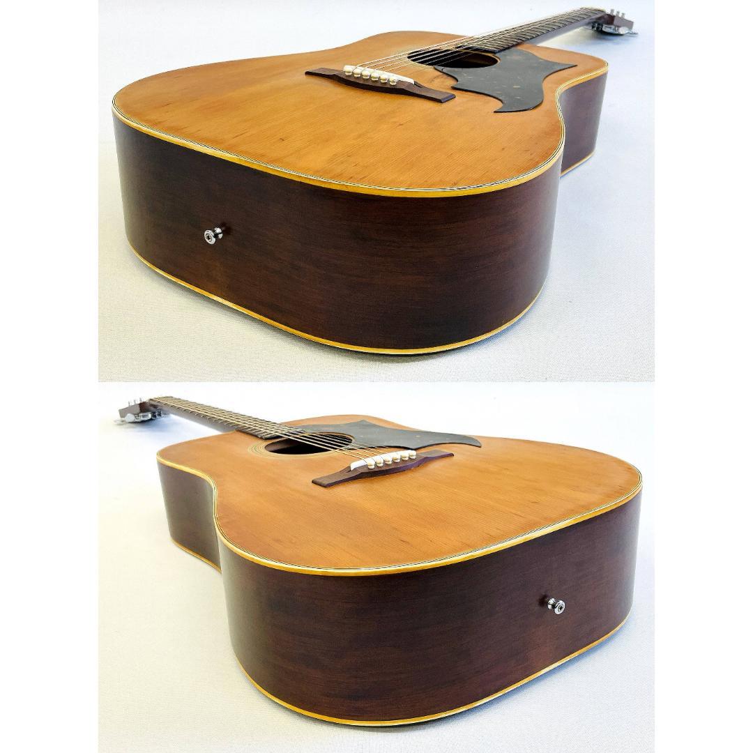 詳細不明 アコースティックギター 国産ビンテージ風 ソフトケース付【整備品】