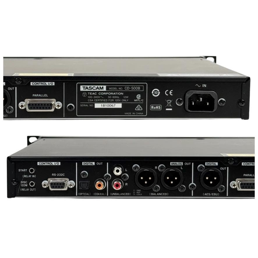 ◆優良美品◆TASCAM CDプレーヤー 業務用1U CD-500B