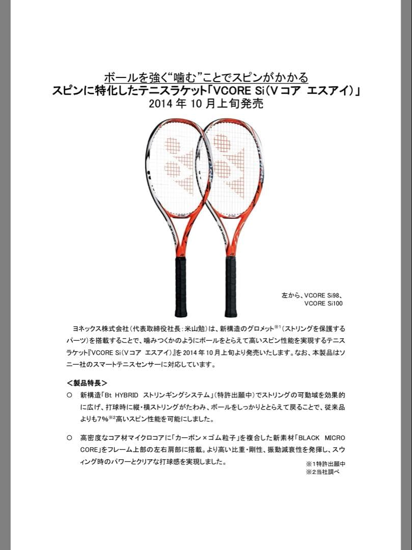 【2本セット】ヨネックス VCORE Si 98（G2）中折れなし・状態良好