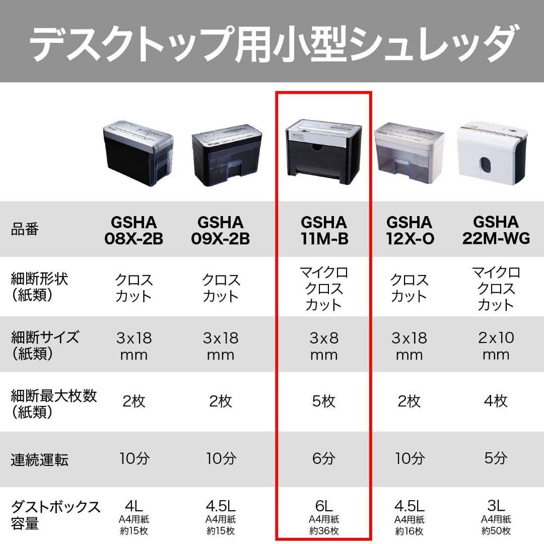 【人気商品】ブラック GSHA11M-B マイクロカットシュレッダー