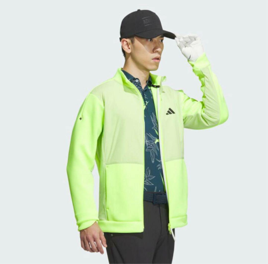 送料無料 新品 adidas GOLF ダンボールニット フルジップ S LEM