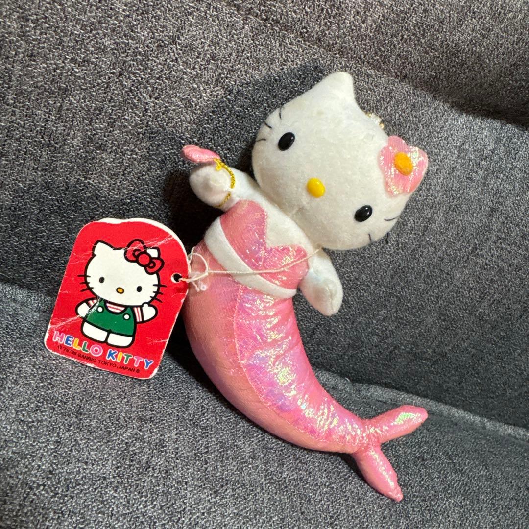 タグ付き希少品♡マーメイド　オーロラキティ♡1999♡ピンク人魚ぬいぐるみ