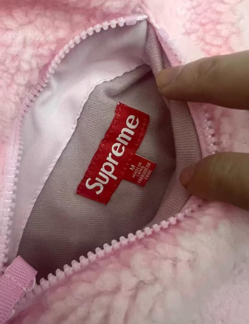 Supreme ピンク フリースジャケット男女兼用