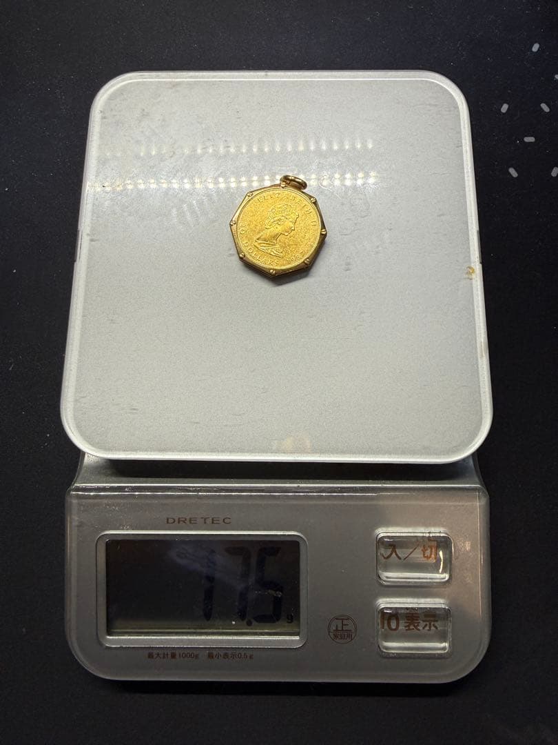メイプルリーフ金貨　1/2oz 1987 枠付きペンダント