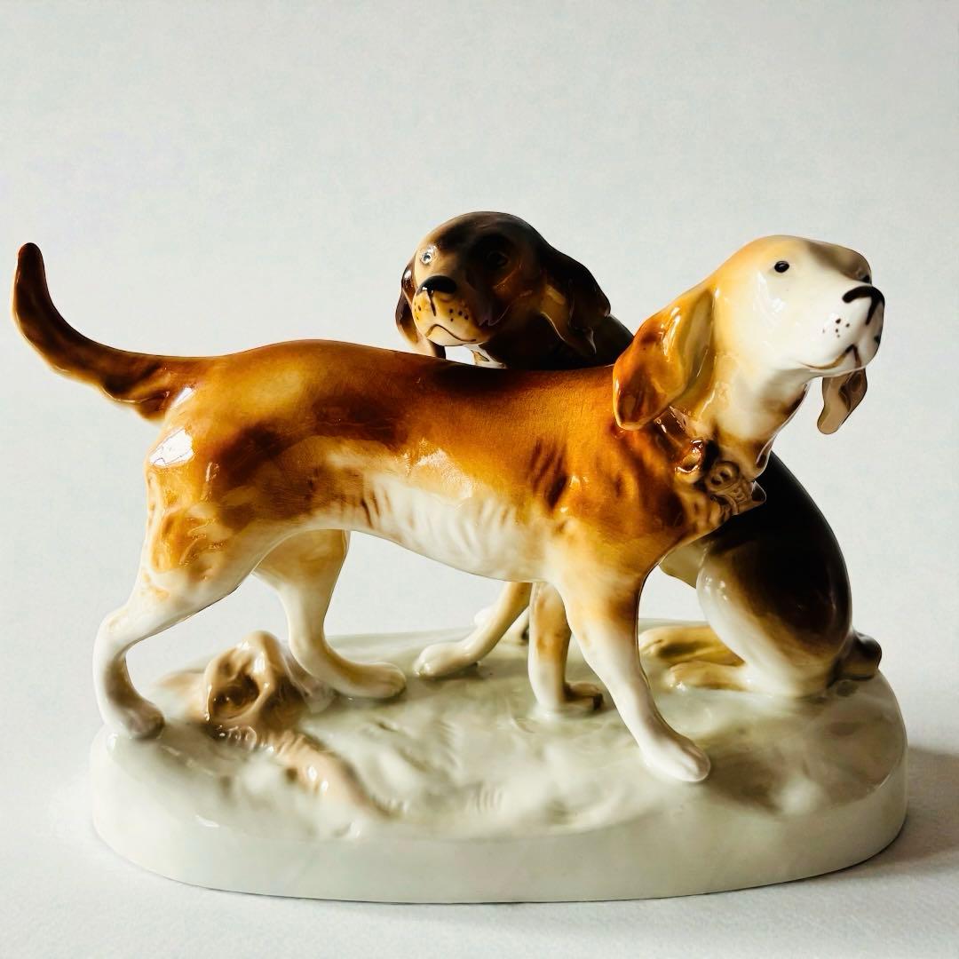 アンティーク雑貨  Dux Hunting Dogs Figurine
