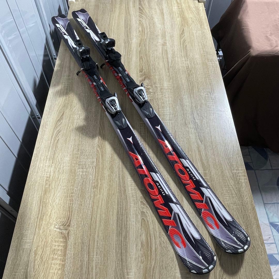 ATOMIC159cm ROSSIGNOL25.5cmストック付きスキーセット