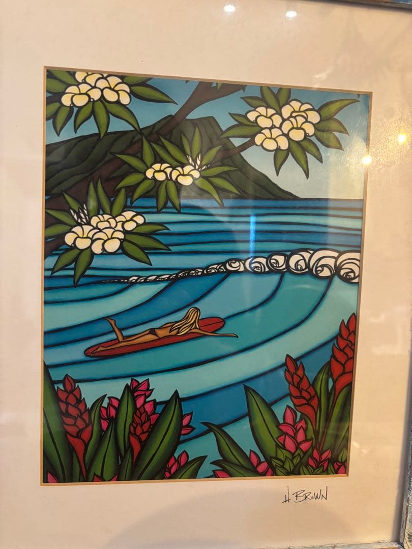 Heather Brown Waikiki Surf アート ヘザーブラウン絵画