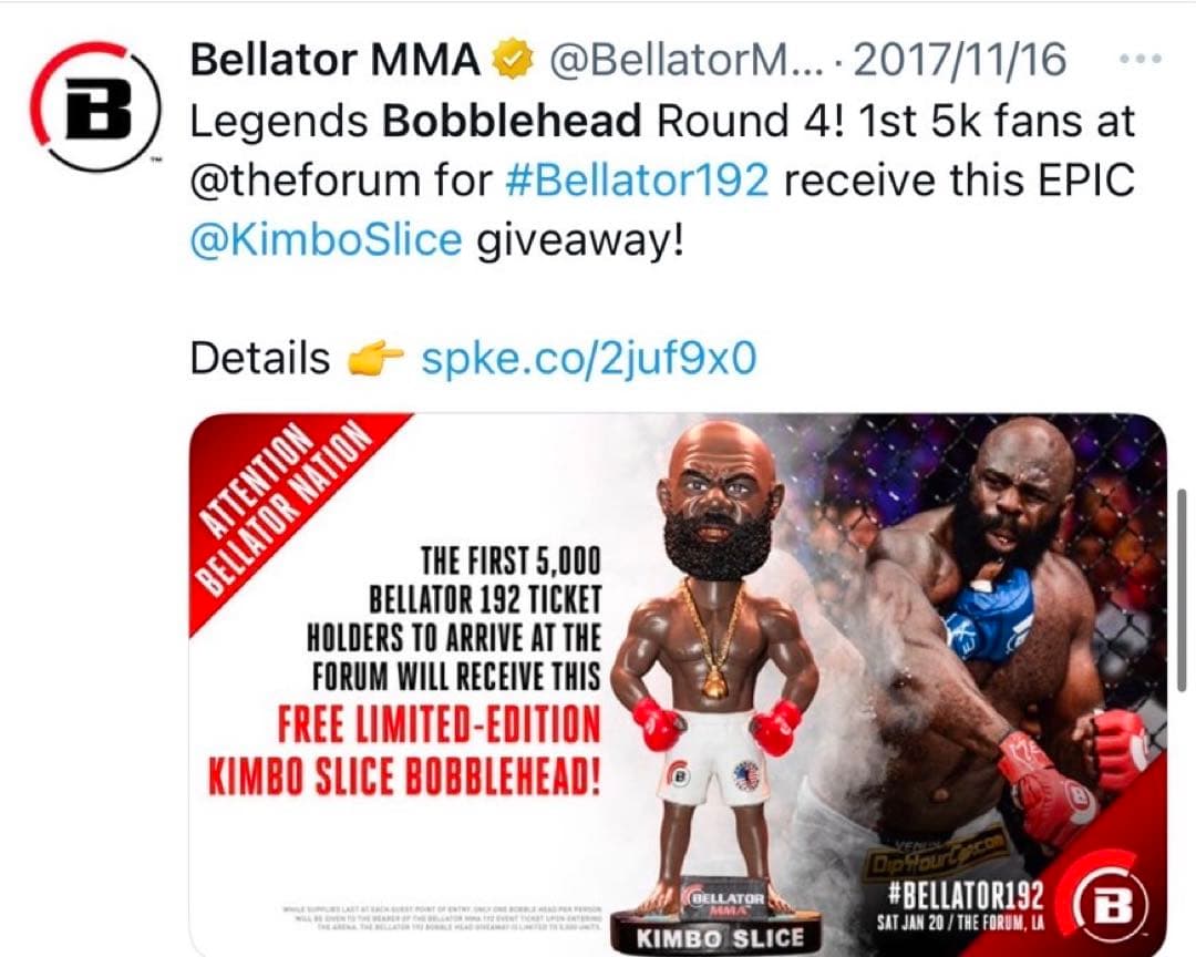 〈非売品〉 キンボ・スライス BELLATOR MMA 首振りフィギュア UFC