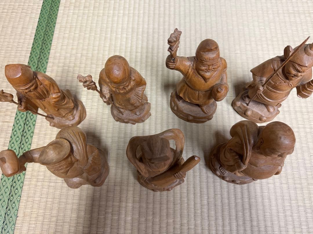 【御利益・開運】木彫り 七福神像 7体セット