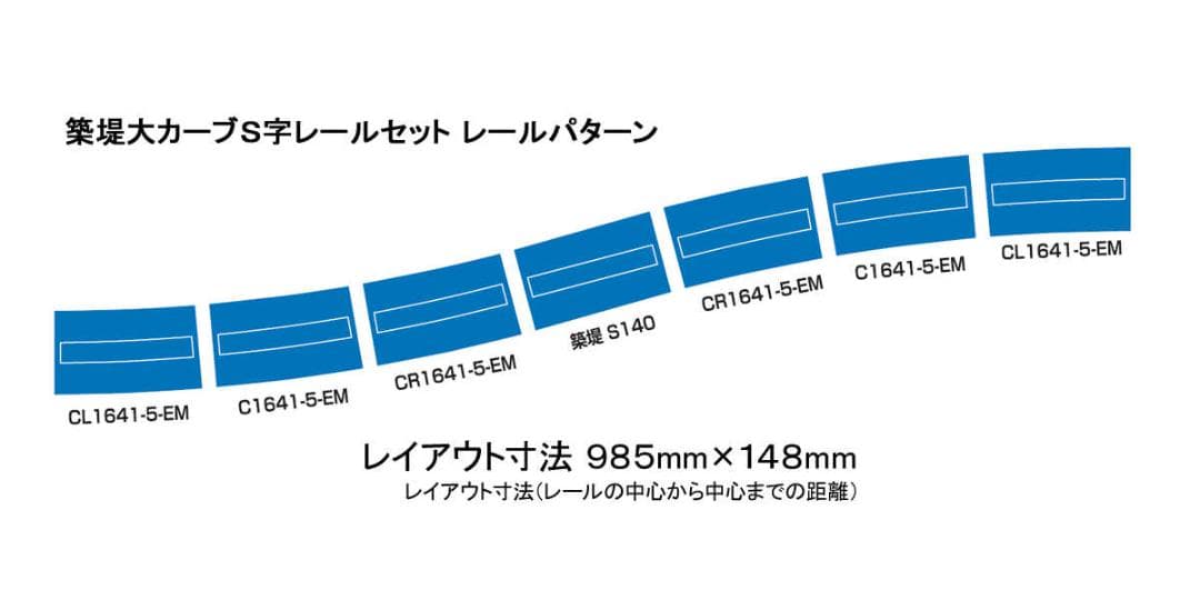 TOMIX 91045 築堤大カーブS字レールセット