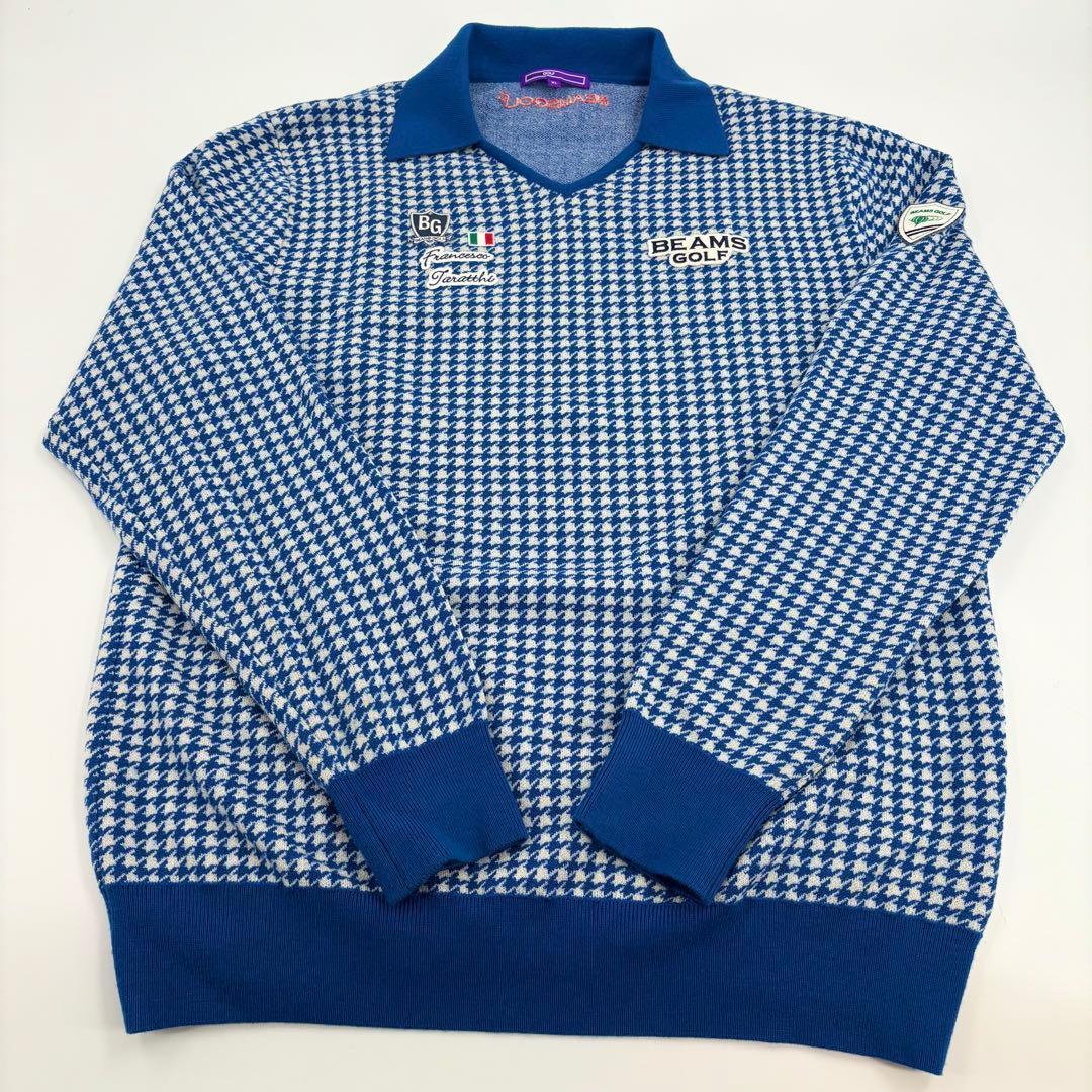美品　BEAMS GOLF ビームスゴルフ ニットポロシャツ XL 777
