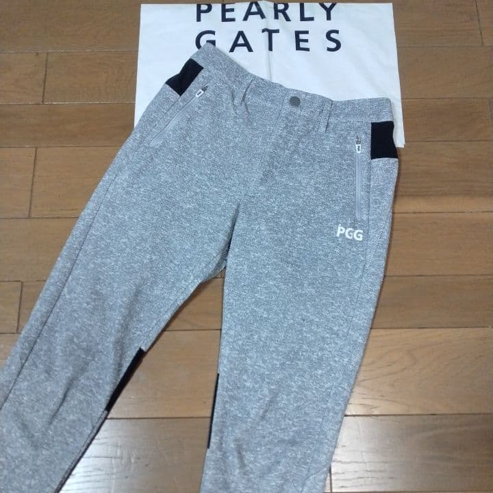 ⭐美品⭐PGG⭐パーリーゲイツ⭐デカロゴ⭐ストレッチパンツ⭐ダークグレー⭐M⭐