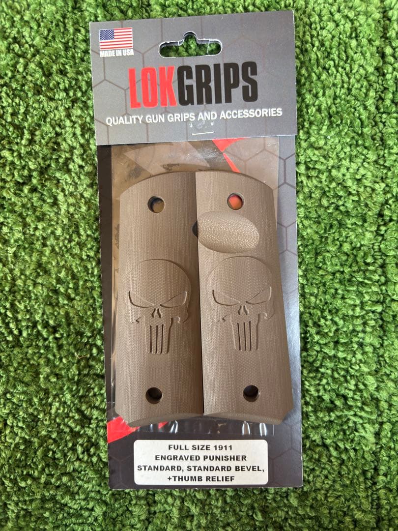 LOKGRIPS フルサイズ用 G10製　実物　ガバメントグリップ パニッシャー