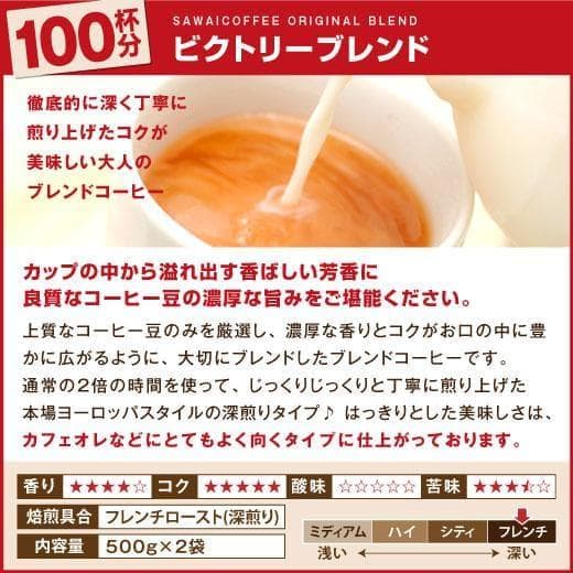 【新品・9袋】澤井珈琲 ビクトリーブレンド 約450杯分 豆のまま 珈琲 焙煎