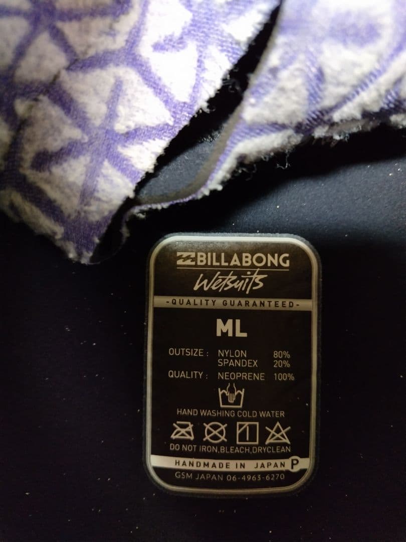 BILLABONG 3/3mmセミドライ ウェットスーツ　MLサイズ