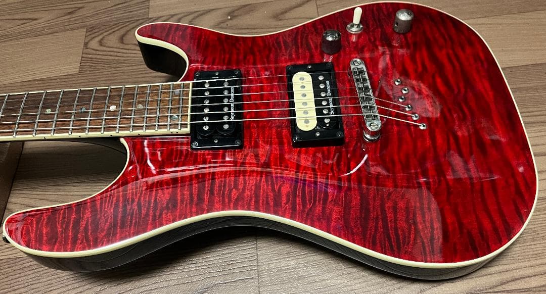 Cort KX1X 虎目　シースルーレッド　Duncan　ソフトケース付