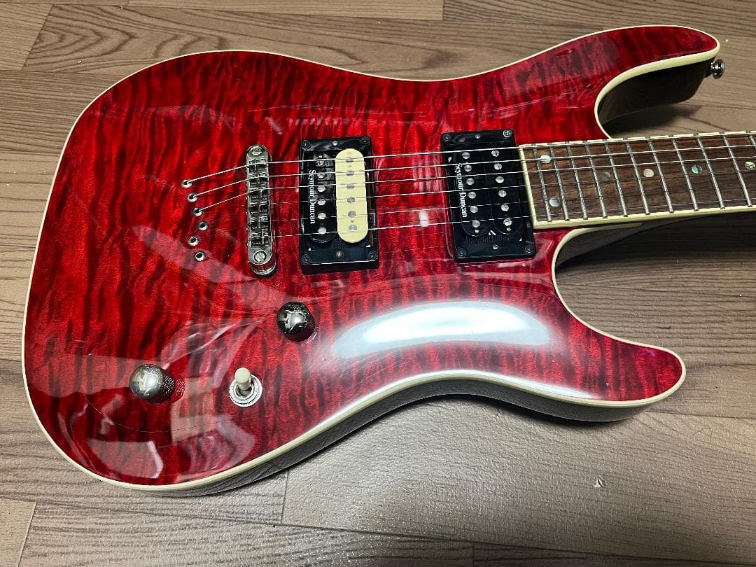 Cort KX1X 虎目　シースルーレッド　Duncan　ソフトケース付