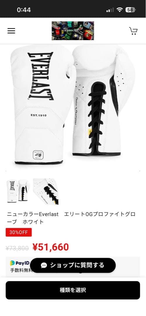 Everlast　エリートOGプロファイトグローブ