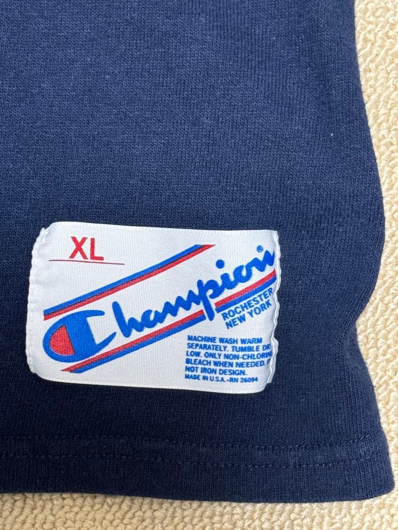 ⭐️染みタグ　フットボールtシャツ　90年代 Champion XL ネイビー