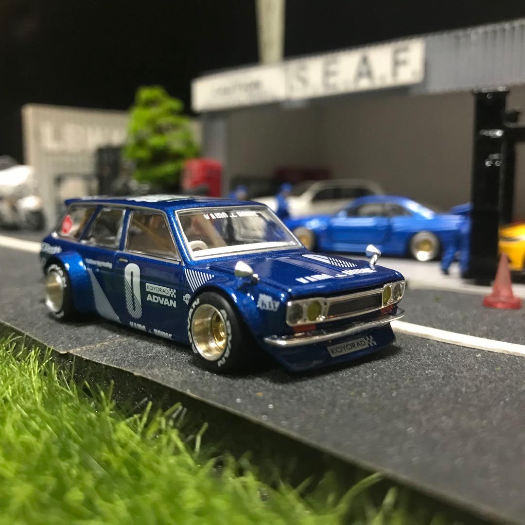 miniGT ダットサンKAIDO 510ワゴン　ブルー　開封品