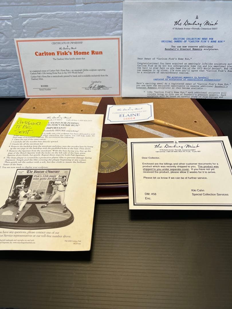 【Danbury Mint】Carlton Fisk’s  Run