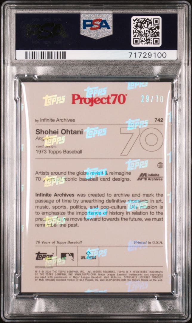 2021 Topps PROJECT70大谷翔平 70シリ　パラレル