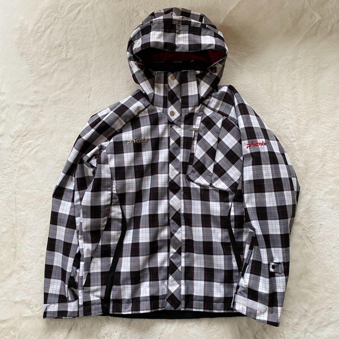 【美品】phenix スキーウェア　セットアップ　上下　チェック　ブラック　L