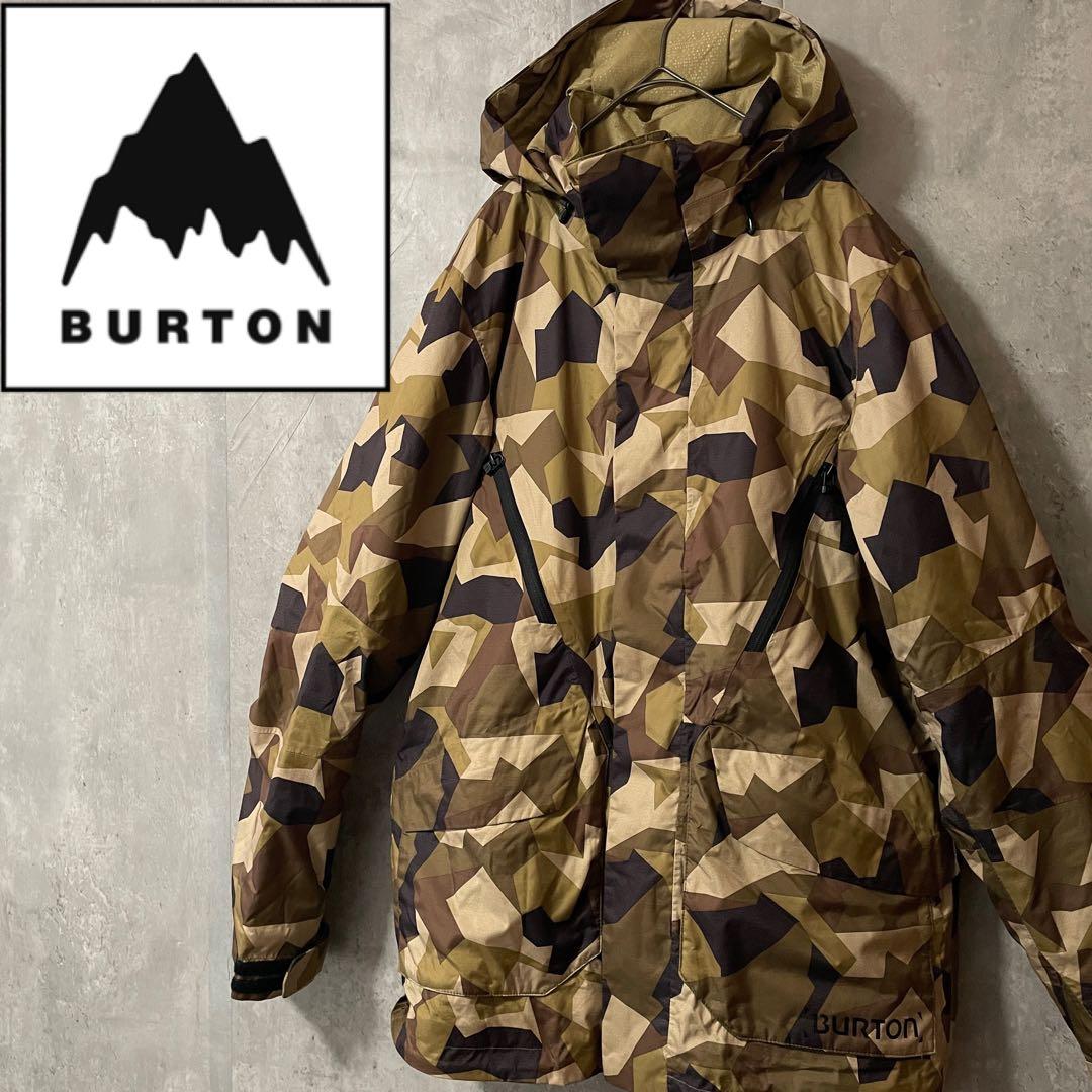 Burtonバートンスキーウェアスノーボードジャケットパーカー茶色ベージュカモ柄