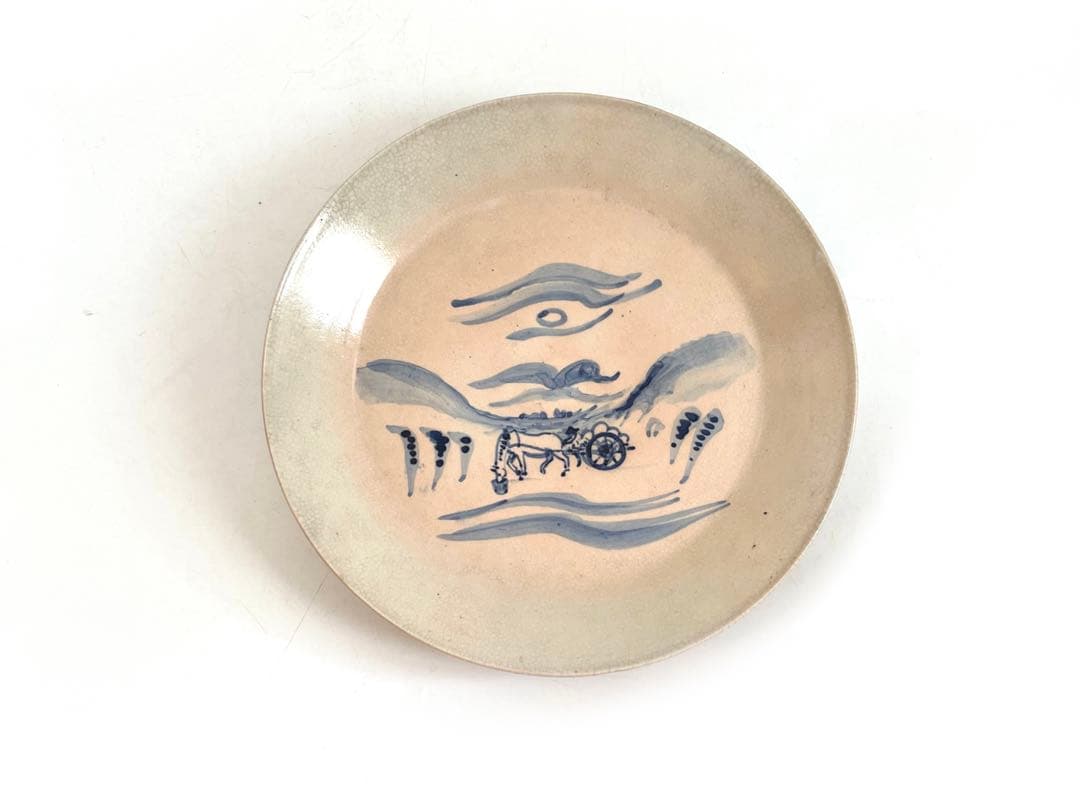 陶芸家　バーナード・リーチ　荷馬車図　皿 民芸　民藝　BERNARD LEACH